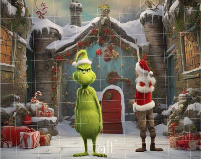 Whimsical Grinch Celebration Backdrop Merry Grinchmas Photography ...