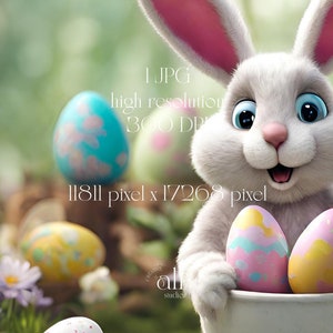 Happy Easter Digital Wallpaper Easter Bunny Themed Photo Session Egg ...