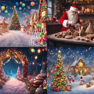 Whimsical Candyland Christmas Backdrop: Holiday Scene (JPG File) - Etsy
