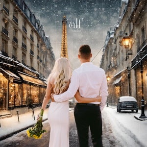 Paris Winter Christmas Backdrops Xmas Paris Backgrounds Photo Props ...