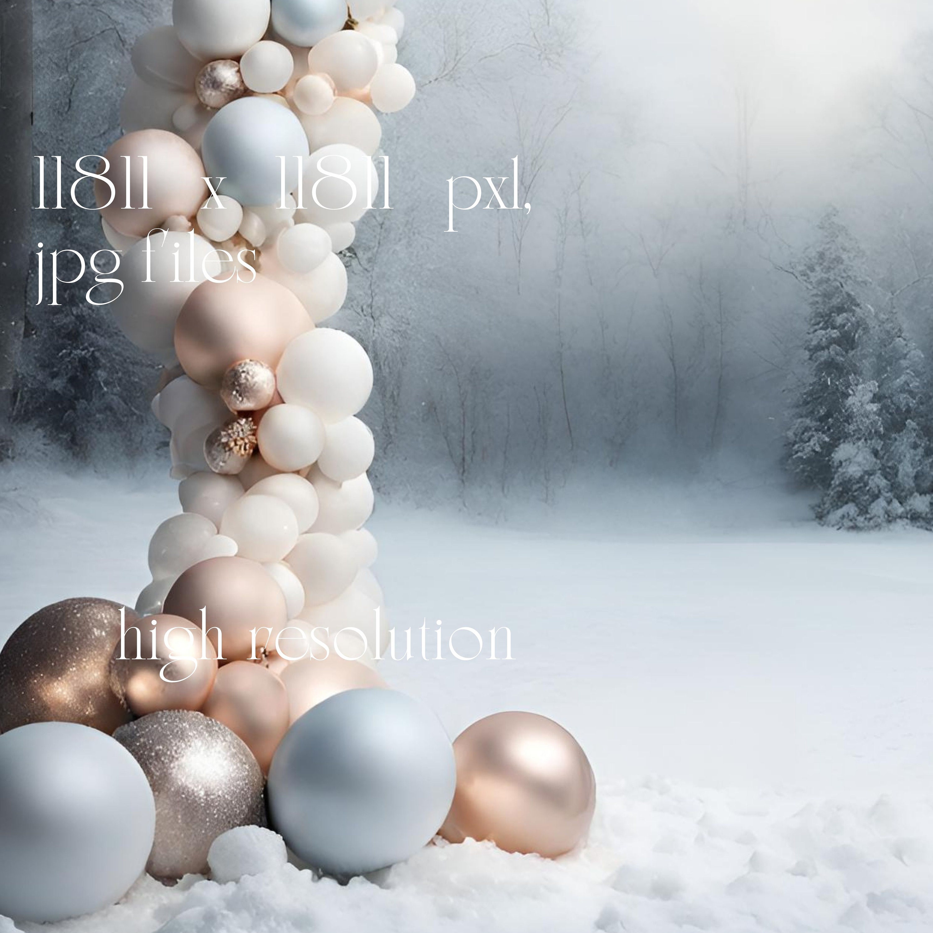 100 Balloon Backdrops Snowy Winter Theme Backgrounds Snowscape Ballon ...
