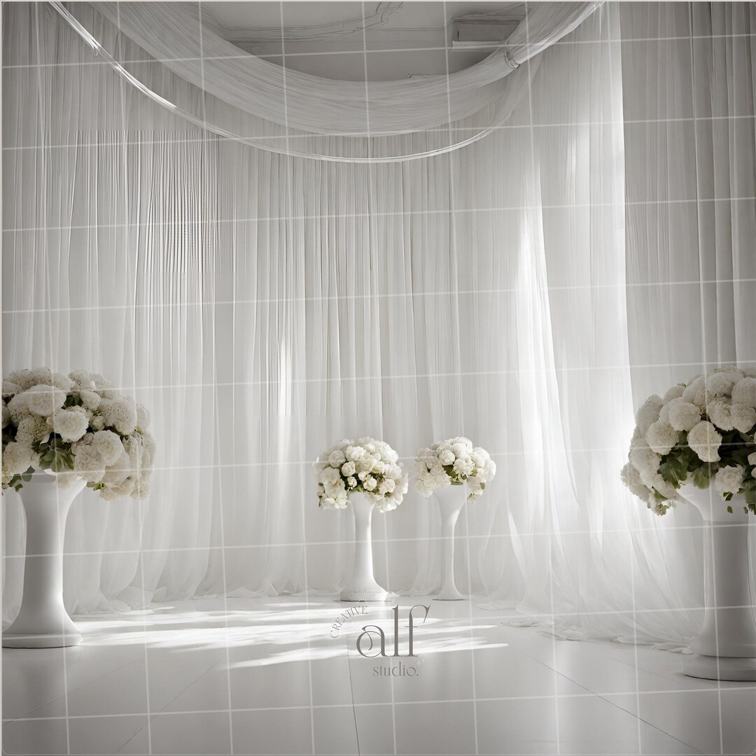 White Wedding Room Backdrop Floral Bride Room Backgrounds Wedding ...