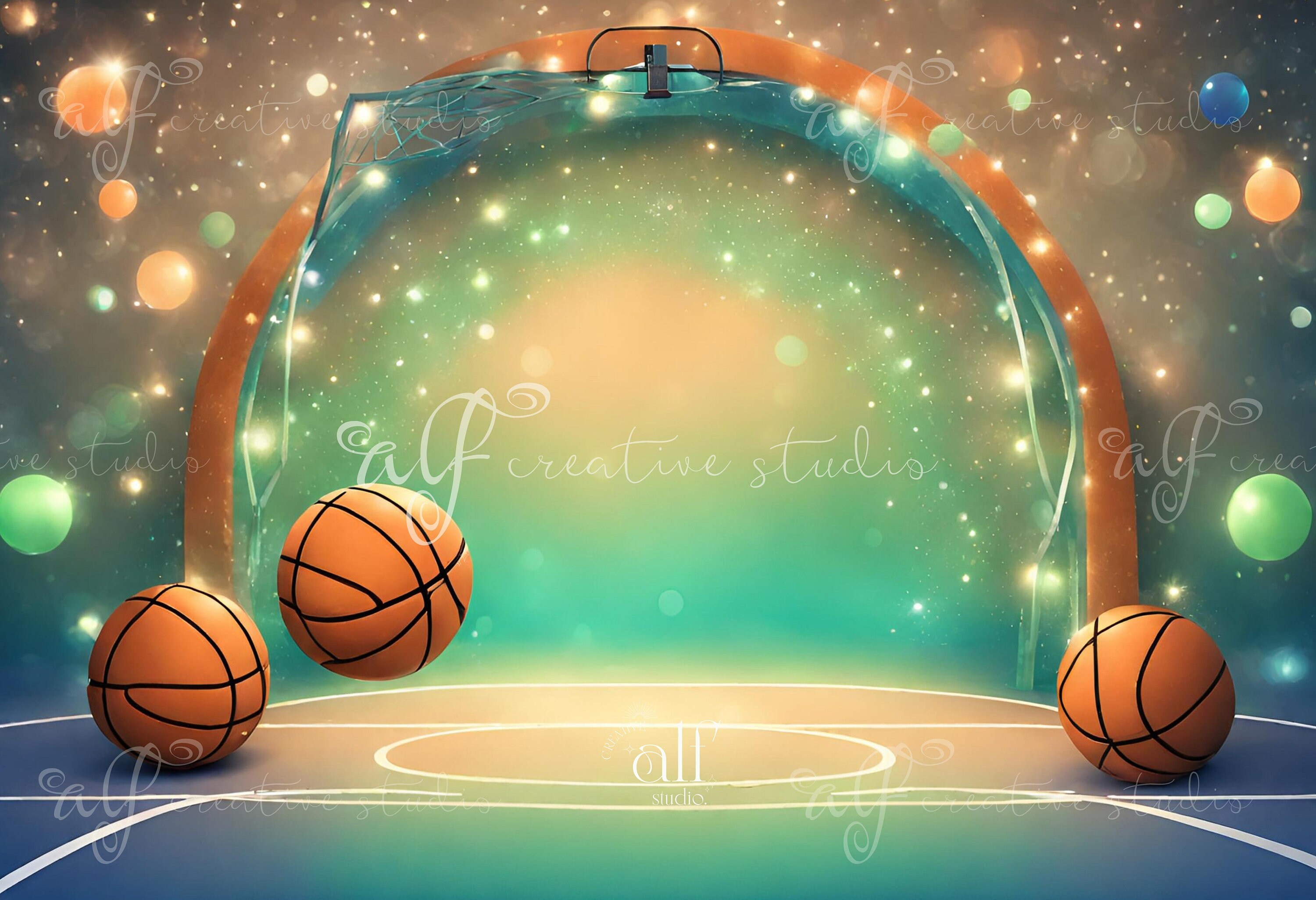 Basketball Party Photoshop Overlay Birthday Hoops Digital Basketball ...