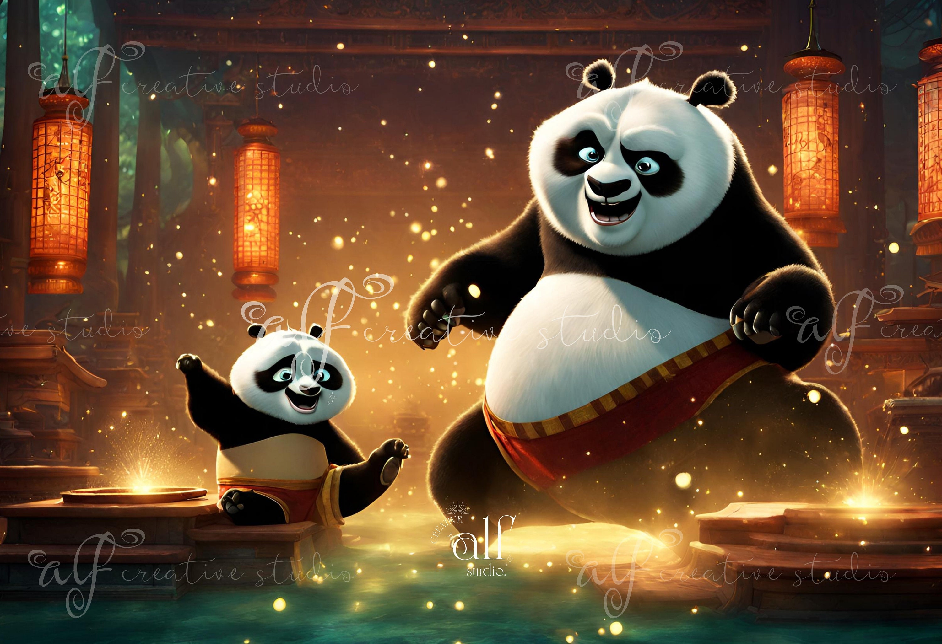 Kung Fu Panda Digital Background Po and Friends Backdrops Kung Fu ...