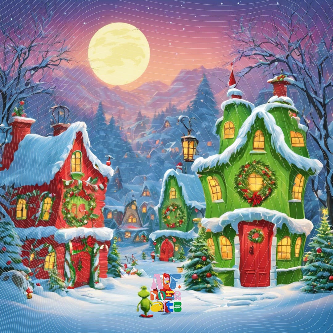 Grinch Whoville Backdrop Whoville Composite Winter Festive Holiday ...
