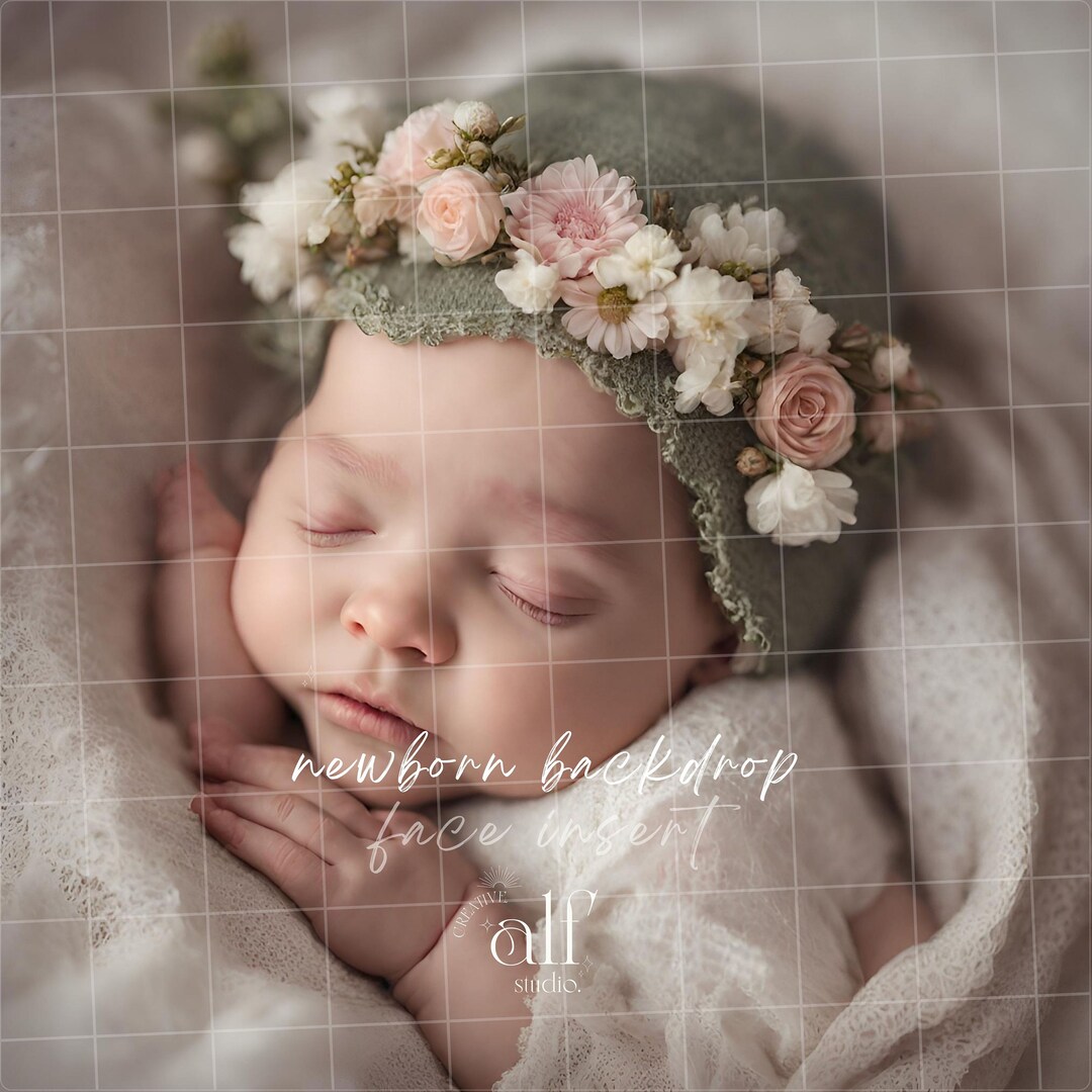Newborn Backdrop Floral Add Face Insert Backgrounds Photography ...