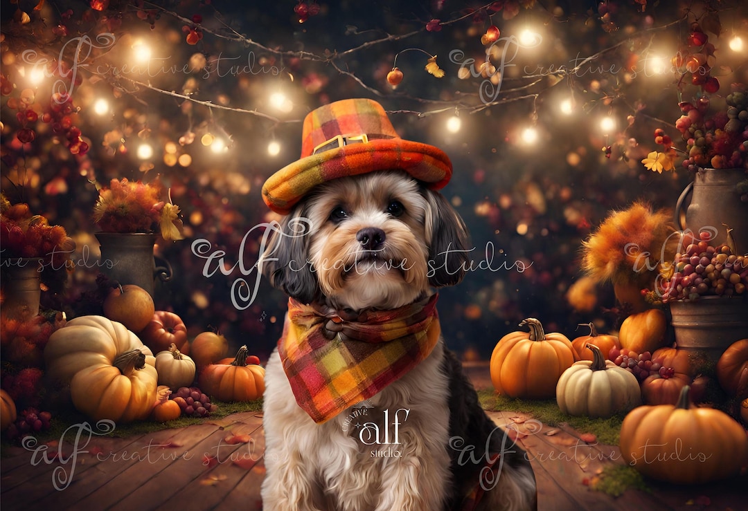 Pets Background Thanksgiving Digital Thanksgiving Backdrops Enchanted ...