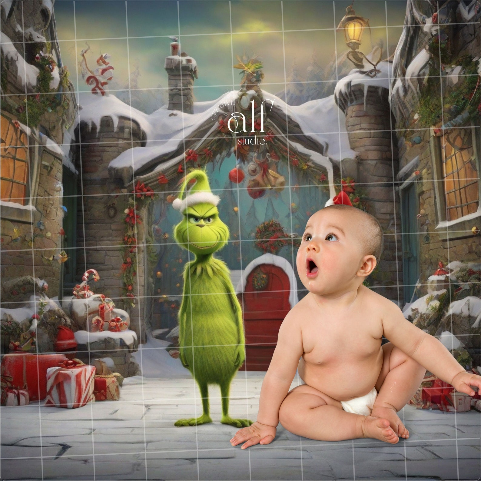 Whimsical Grinch Celebration Backdrop Merry Grinchmas Photography ...