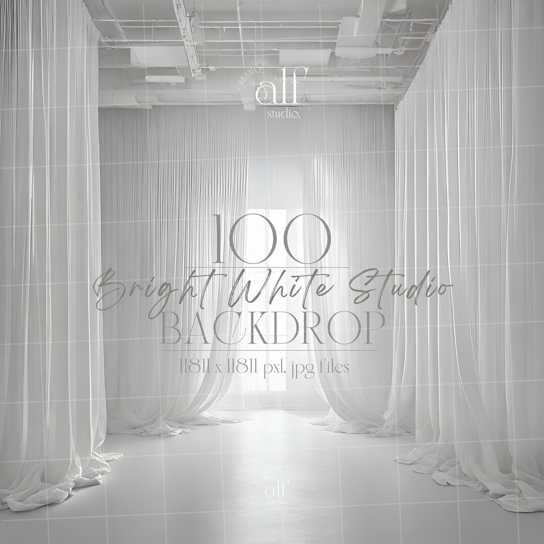 Bright White Room Photography Backdrop: Elegant Studio Scene (digital ...