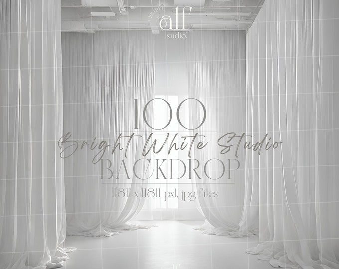 8 Backlit Window Backdrops, White Curtain Digital Photo Backgrounds for ...
