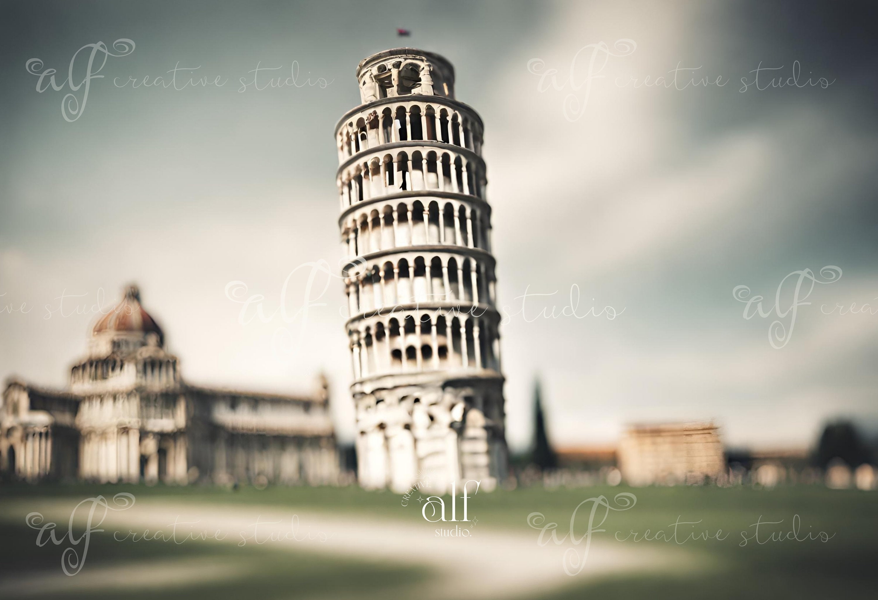 Leaning Tower of Pisa Digital Background Pisa Tower Digital Backdrops ...