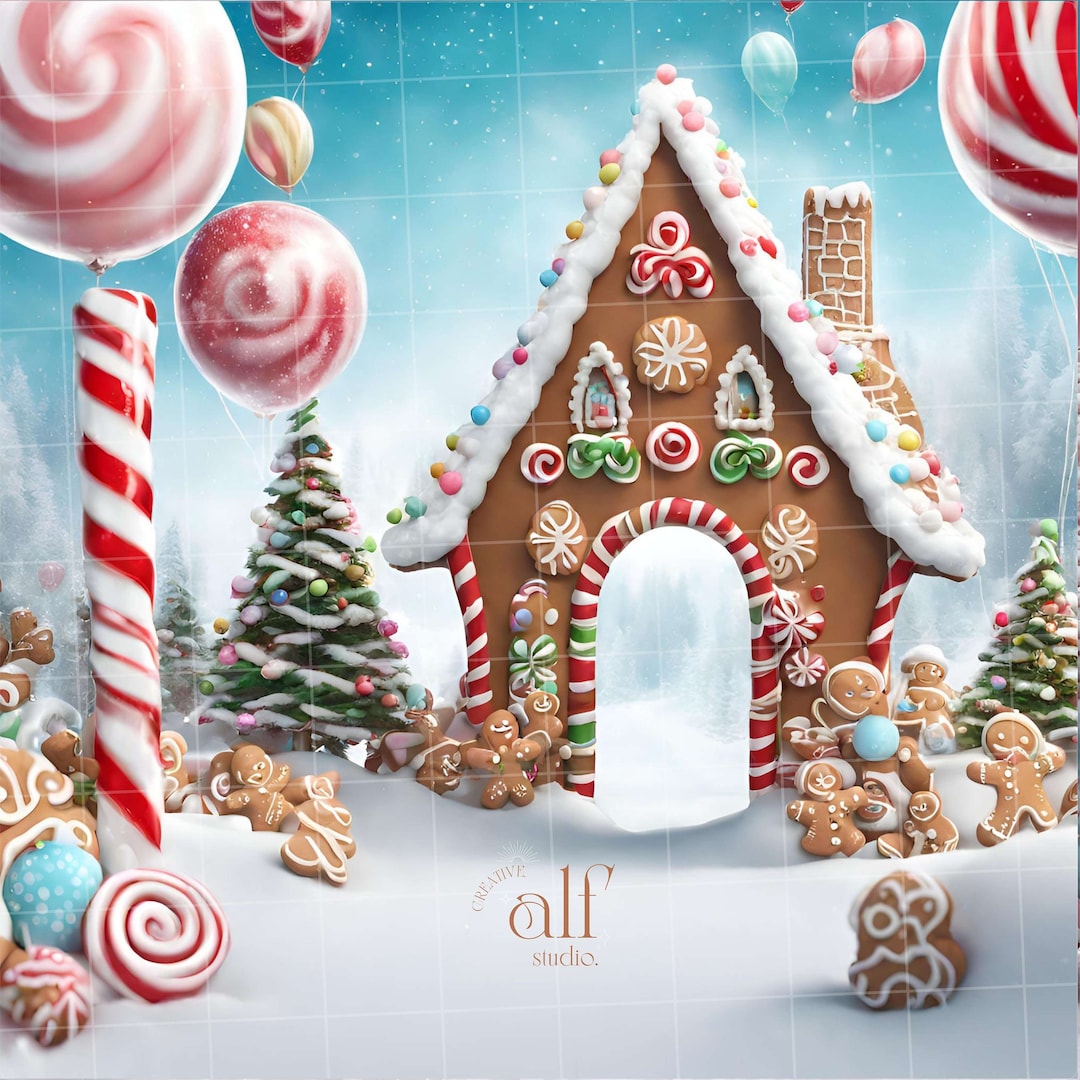 Ginger Village Christmas Wondervillage DIGITAL Backdrops Festive ...