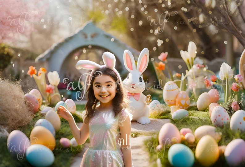 Easter Day Background Easter Day Photoshoot Overlays Easter Forest Eggs ...