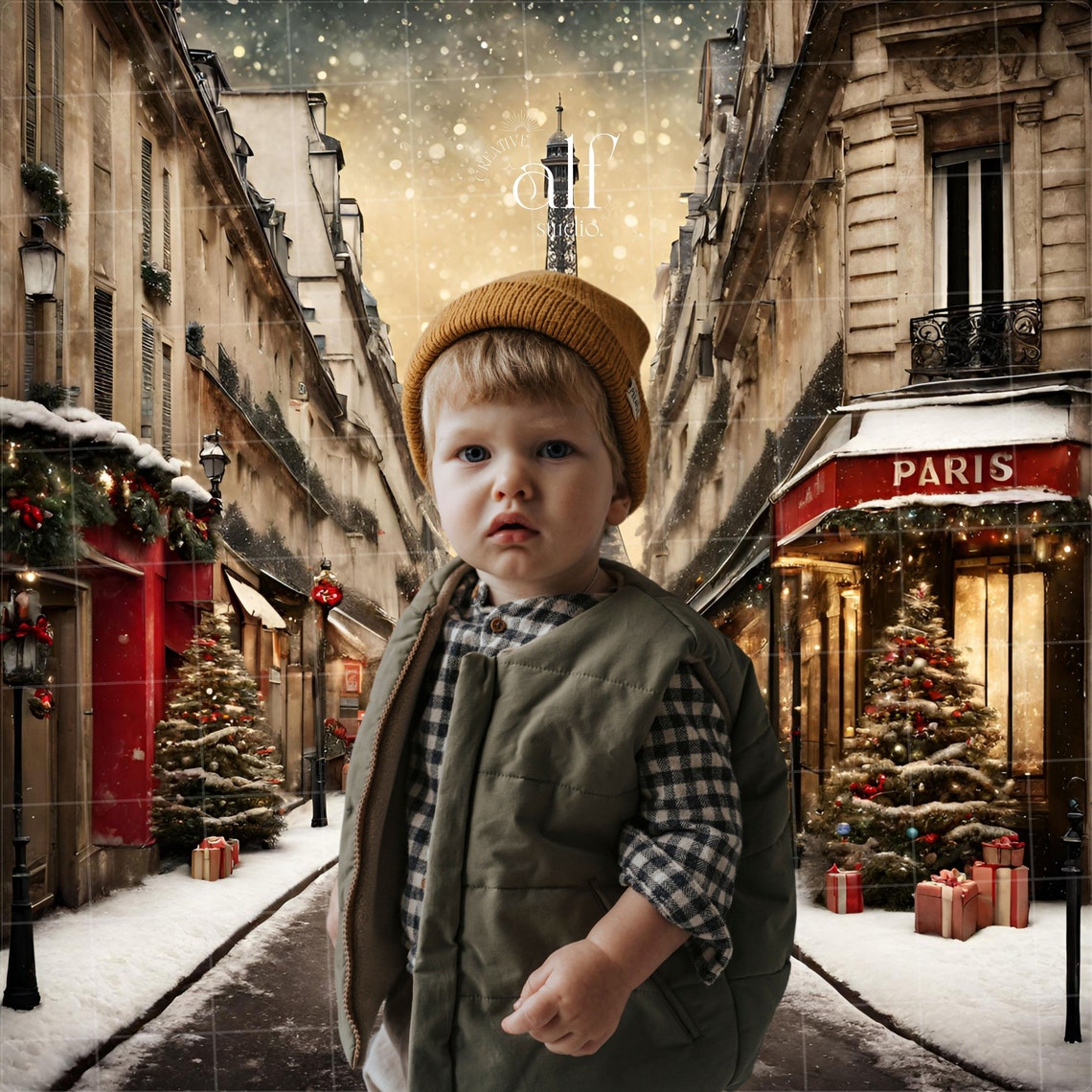 Christmas in Paris Backdrops Xmas Paris Backgrounds Photo Props Studio ...