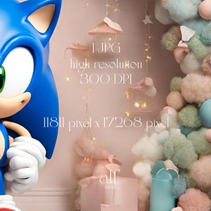 Sonic the Hedgehog Backdrop Sonic Adventure Studio Decor Sonic Themed ...