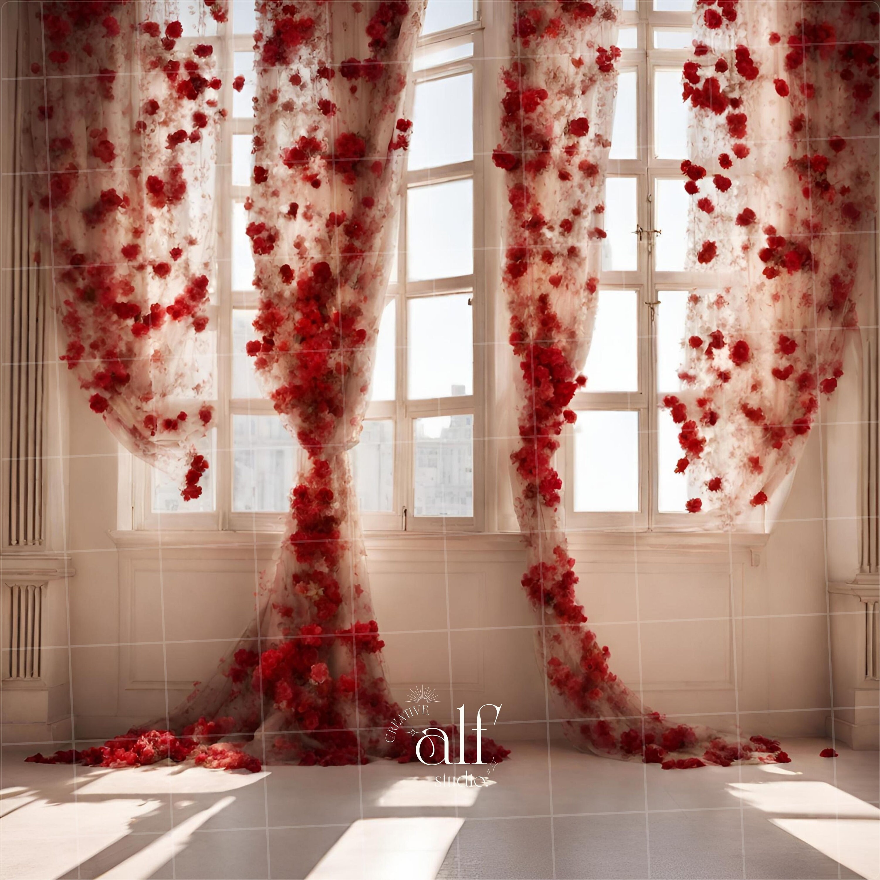 Cherished Love Valentines Backdrop Romantic Studio Overlay Anniversary ...