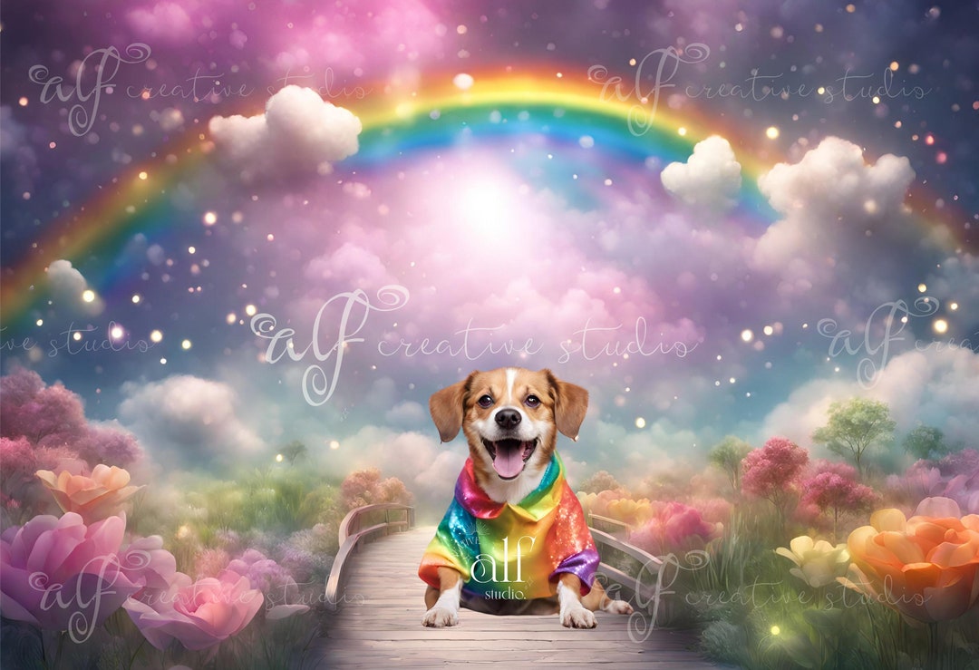 Rainbow Bridge Pets Background Custom Pets Memorial Dogs Heaven ...