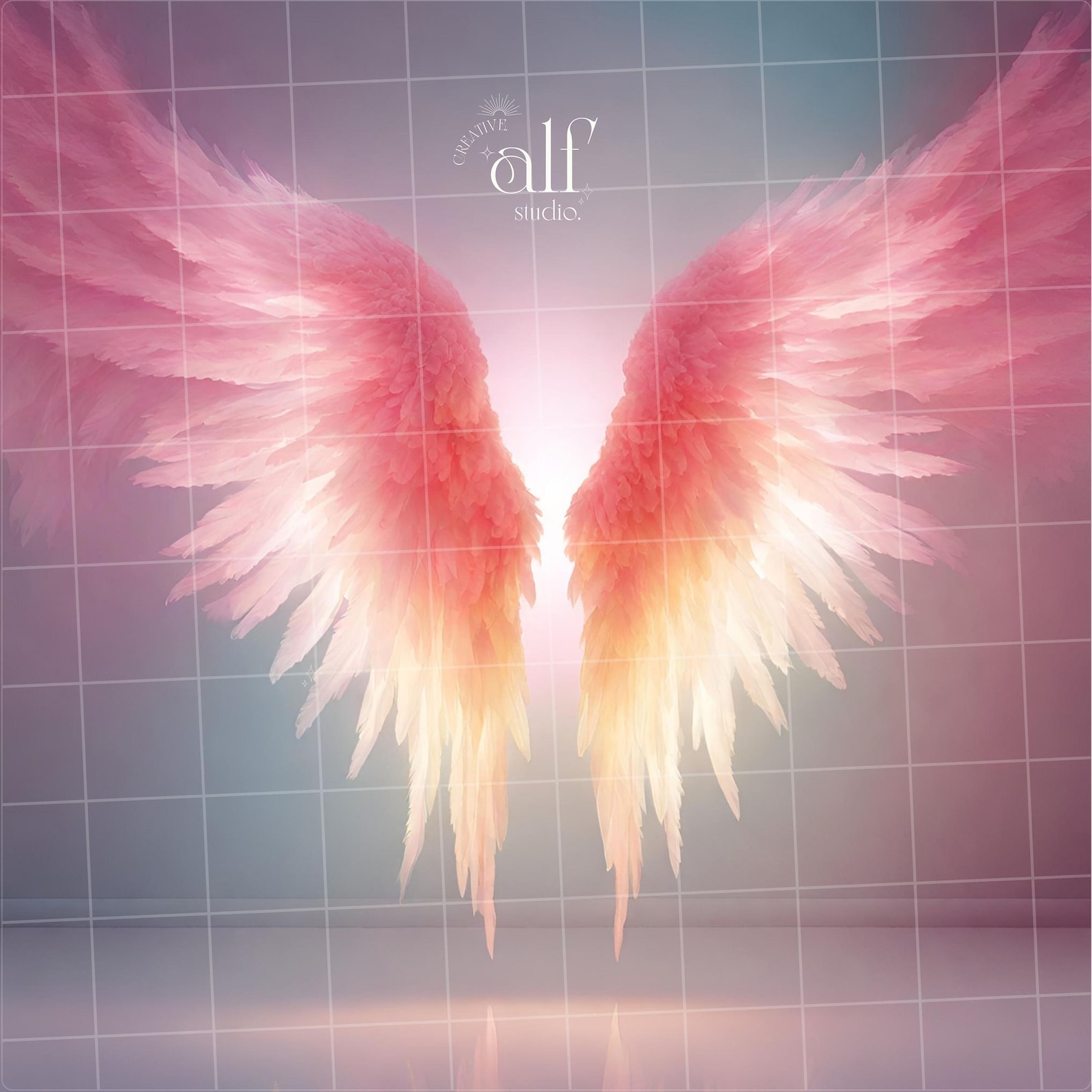 Seraphic Wings Backdrop Abstract Angel Wings Background DIGITAL Studio ...
