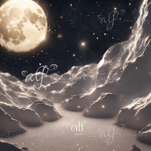 Moon and Space Background Outer Space Studio Overlays Space Digital ...