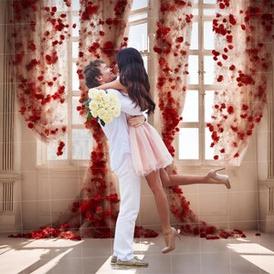 Cherished Love Valentines Backdrop Romantic Studio Overlay Anniversary ...