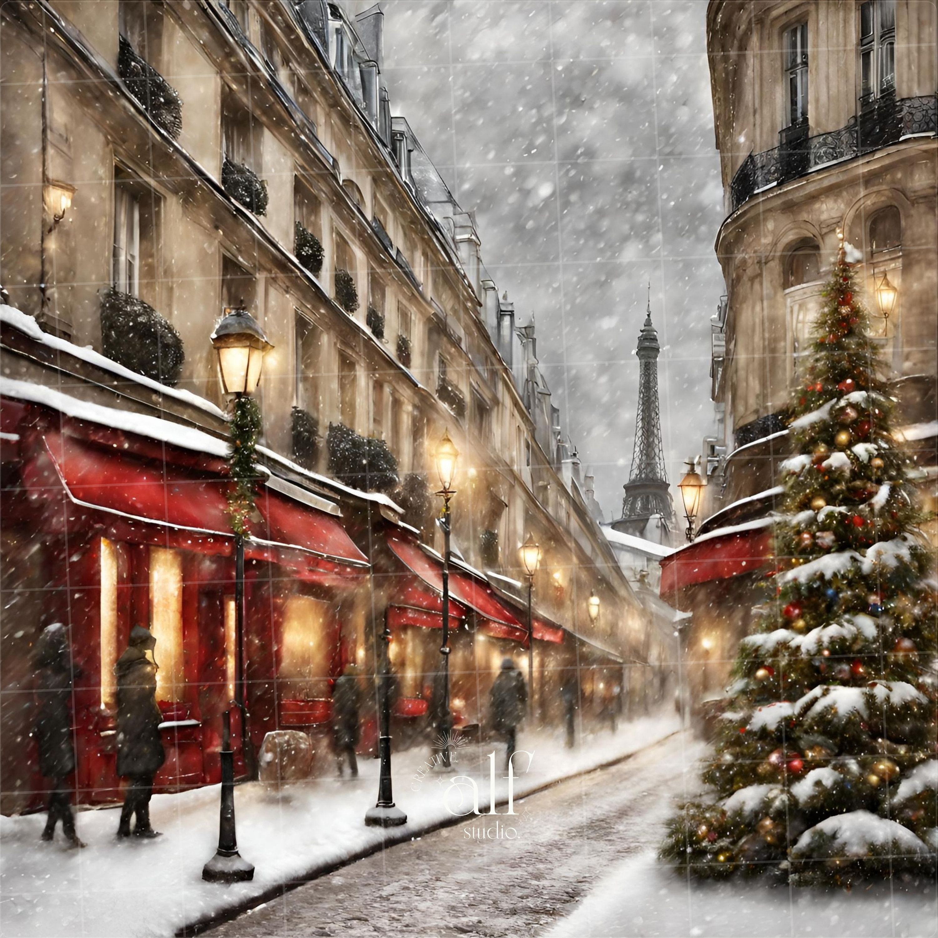 Paris Christmas Backdrops Xmas Paris Backgrounds Photo Props Studio ...