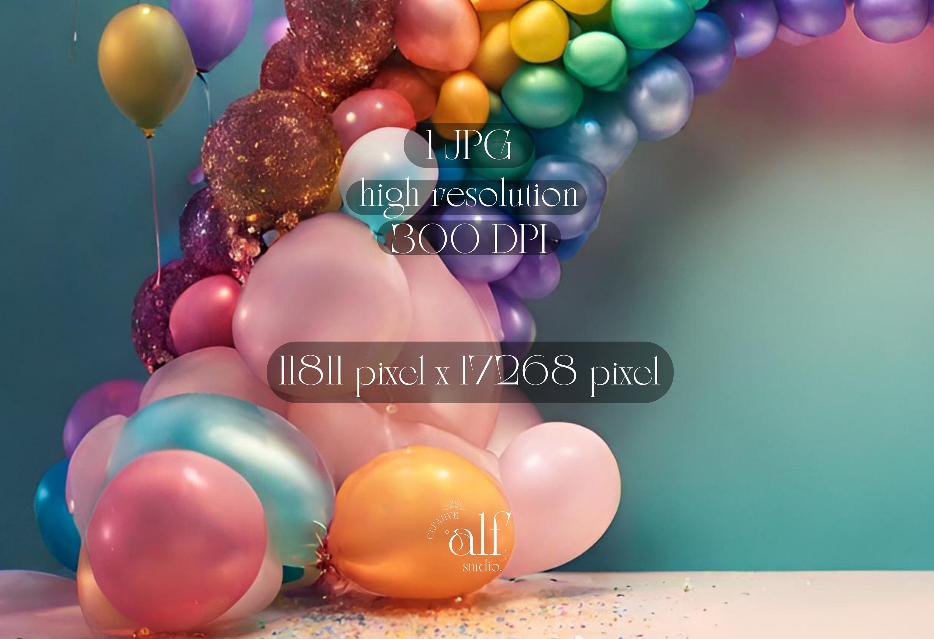 Rainbow Balloon Arch Backdrops Birthday Party Studio Decor Colorful ...