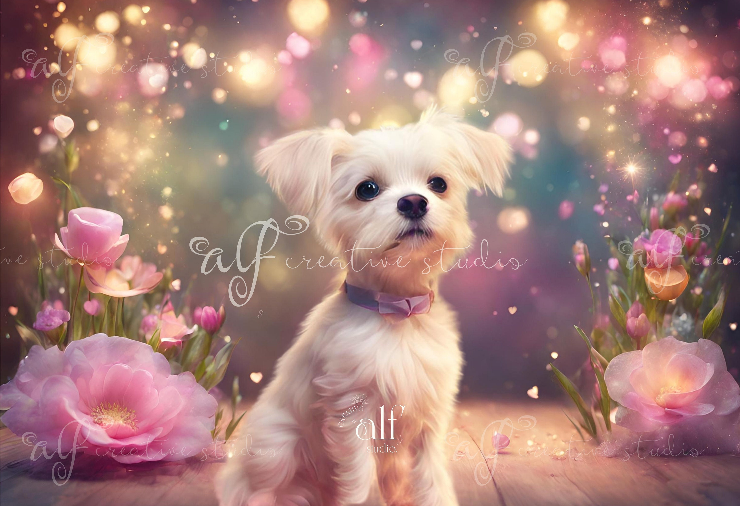 Pets Background Lotus Floral Pet Backdrops Mother's Day Printable Cards ...