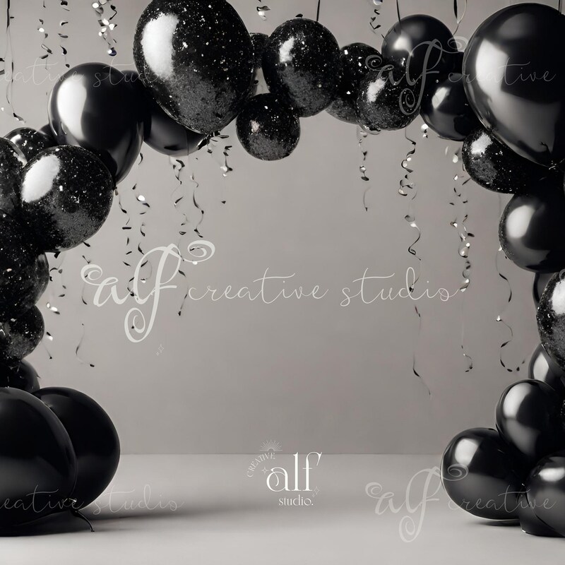 Black Birthday Backdrop - Etsy