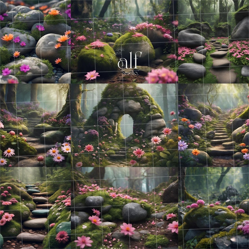 Celestial Forest 100 BACKDROP Fantasy Forest Flower Background Photography Booth Background ...