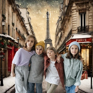 Christmas in Paris Backdrops Xmas Paris Backgrounds Photo Props Studio ...