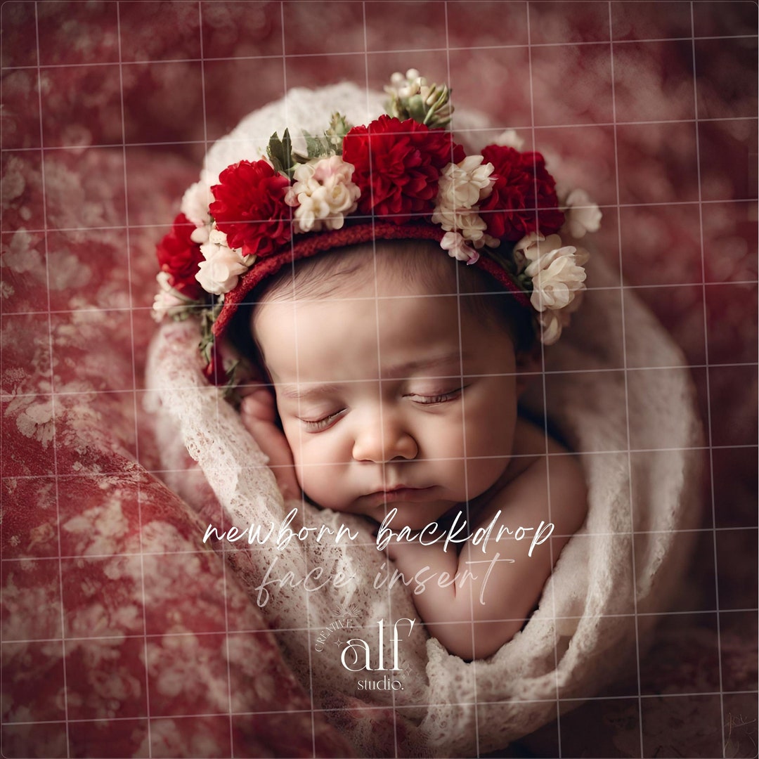 Scarlet Red Newborn Backdrop Red Baby Studio Overlay Newborn Baby Girl ...