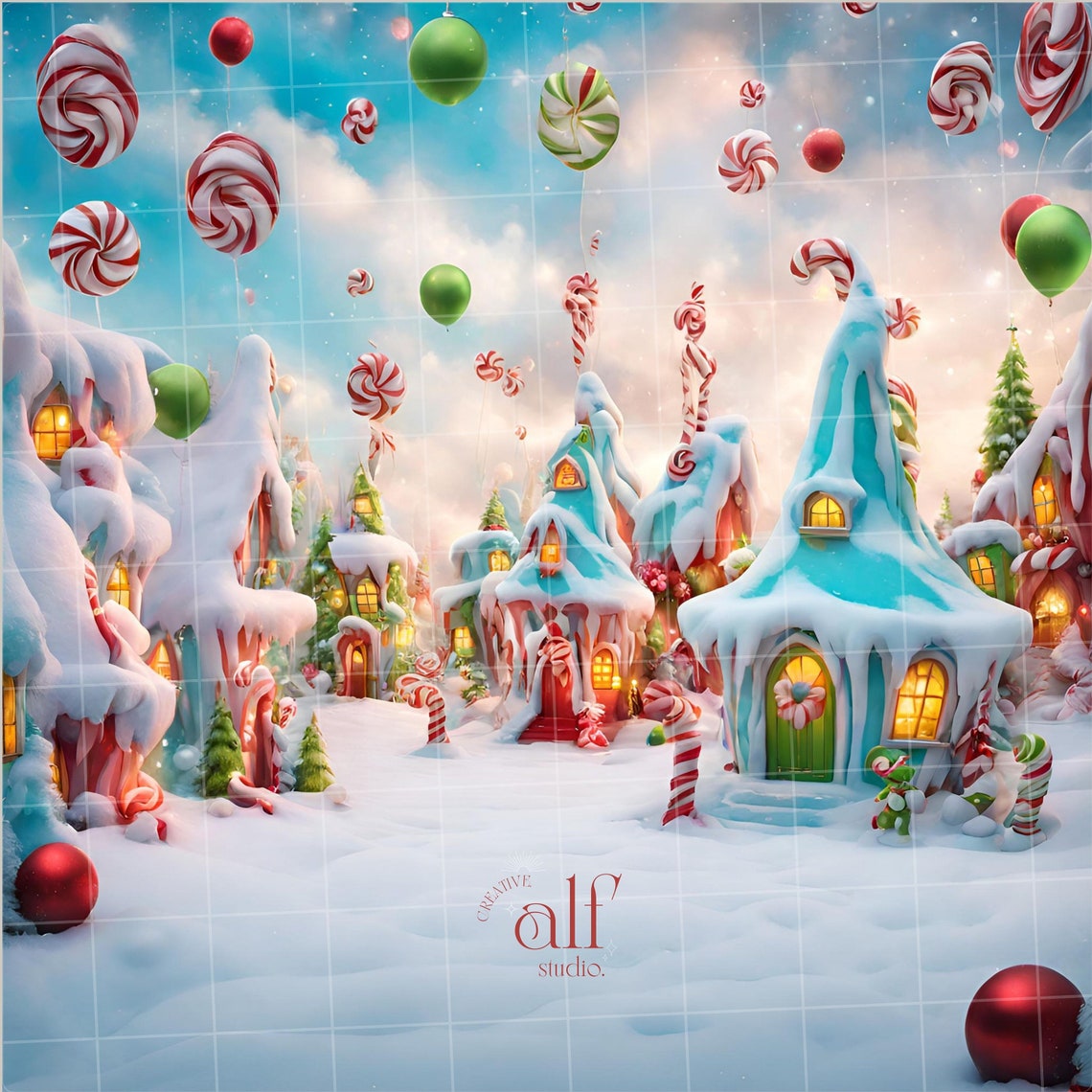 Magical Whoville Christmas Overlay Template for Kids Toddlers Dreamy ...