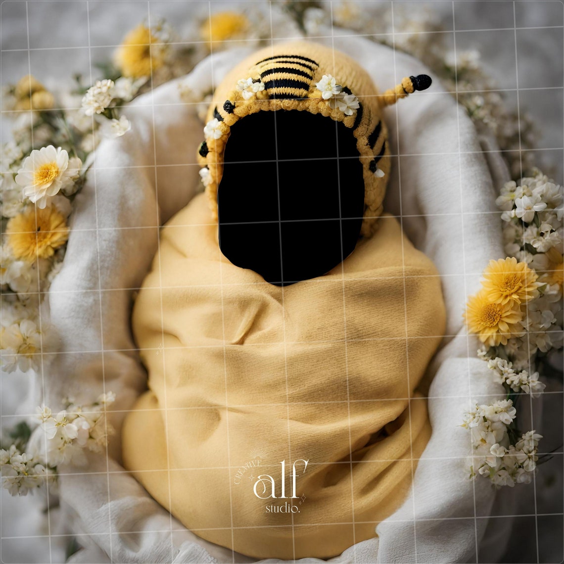 Honeybee Baby Backdrop Yellow Baby Add Face Insert Background Bee Baby ...