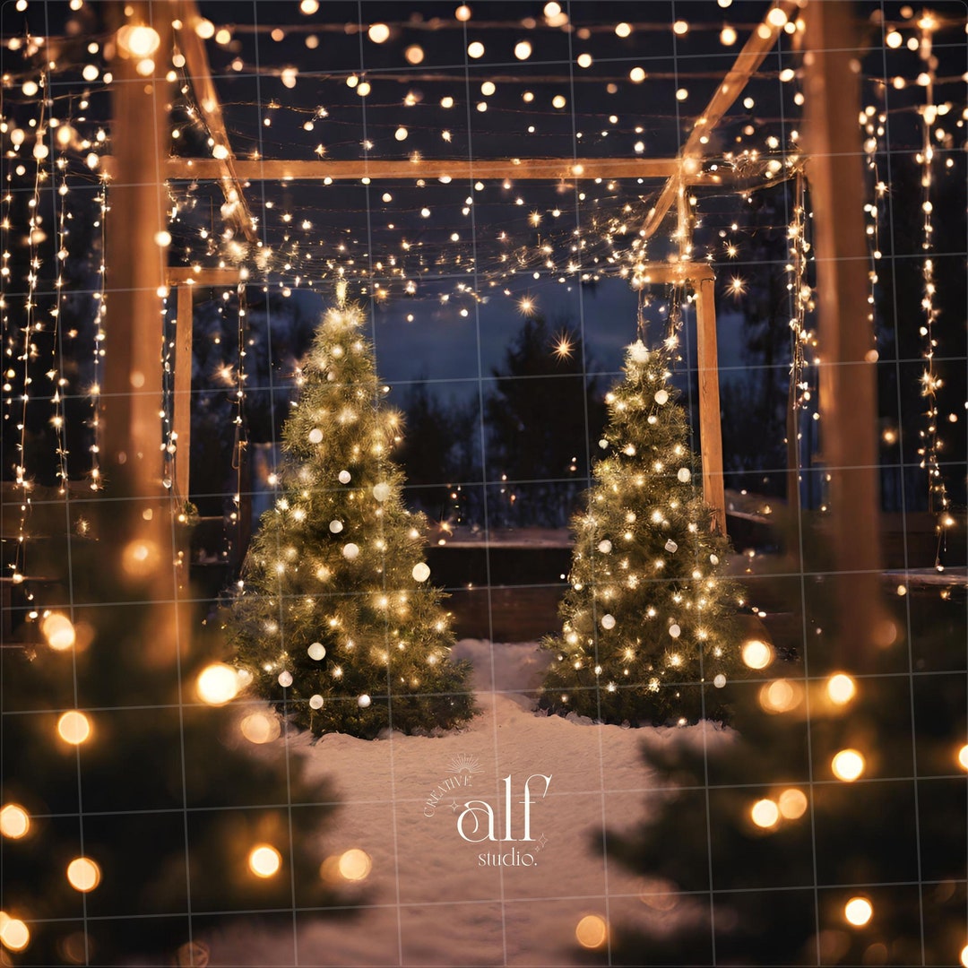 Toile de fond de jardin de Noël, arrière-plans d'arbre de Noël, nouvel ...