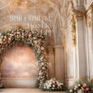 Christmas Floral Arch Palace Backdrop: Holiday Photo Booth (JPG) - Etsy