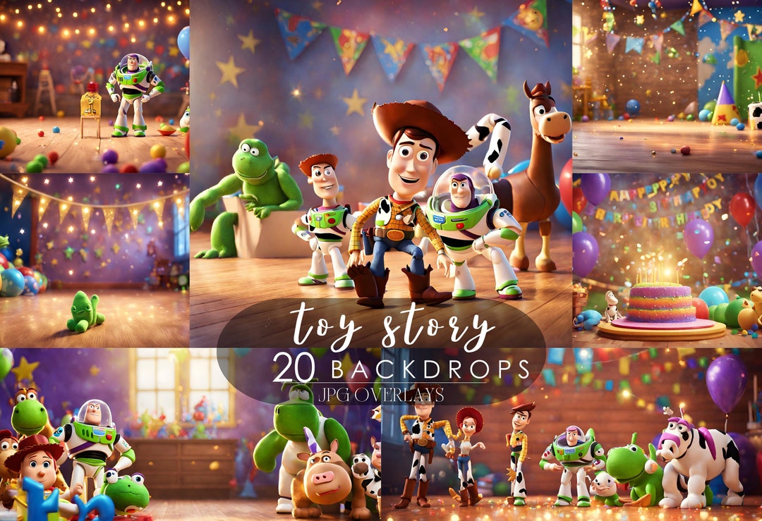Toy Story Birthday Backdrops: Cartoon Movie Digital Wallpaper (20 ...