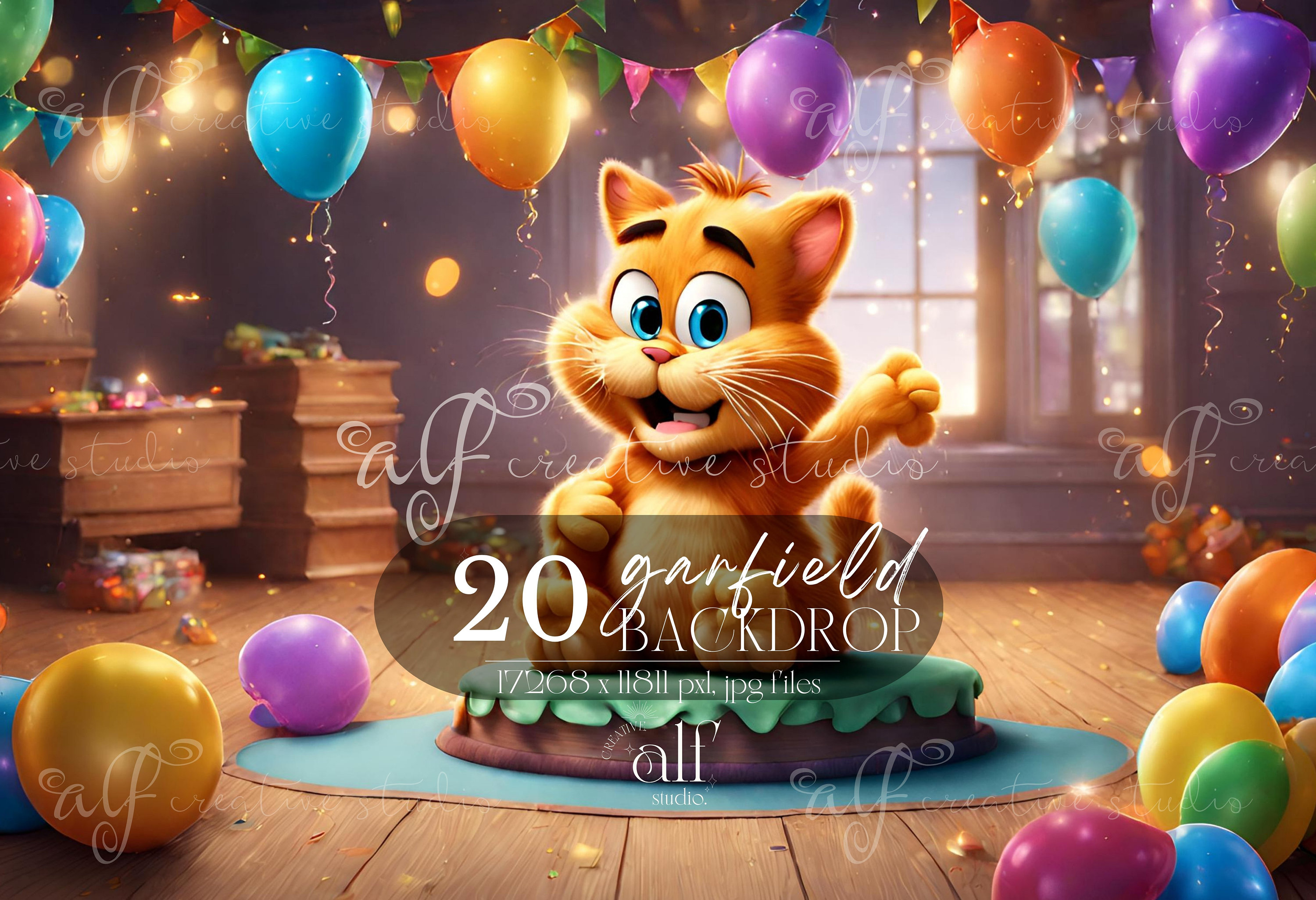 20 Garfield Birthday Digital Backgrounds Garfield Backdrop Garfield ...