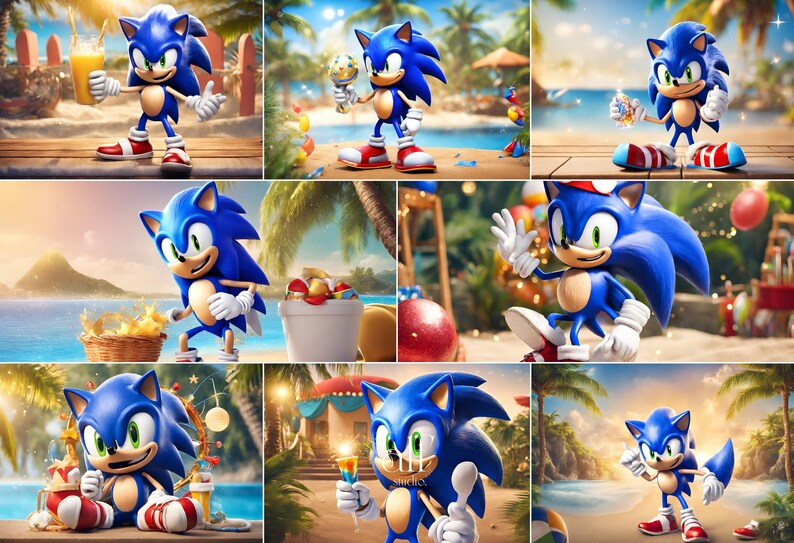 20 Sonic in Holiday Digital Backgrounds Sonic the Hedgehog Backdrop ...