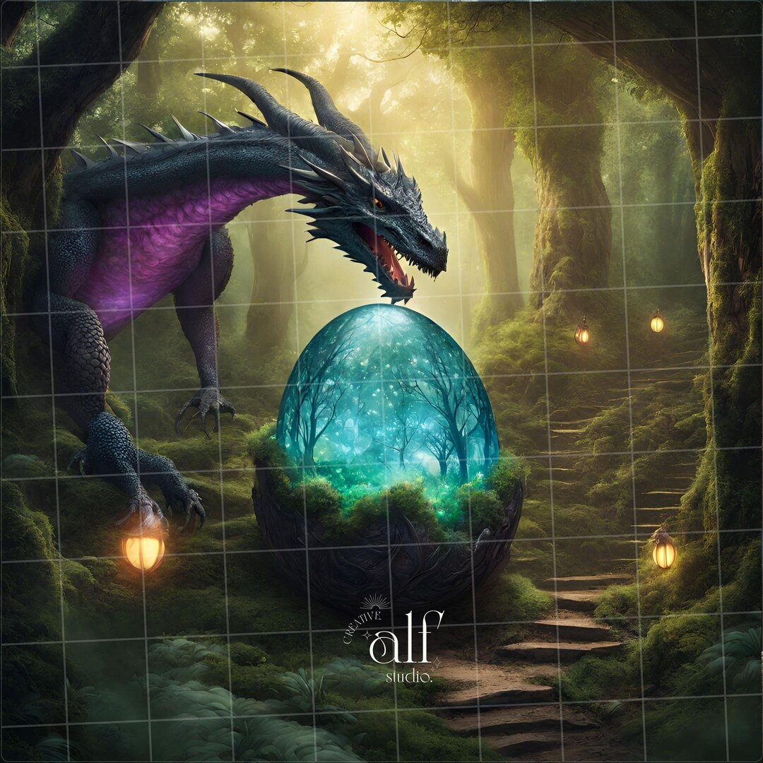Fantasy Dragon Backdrop Blue Dragon Egg Background Photography Booth ...