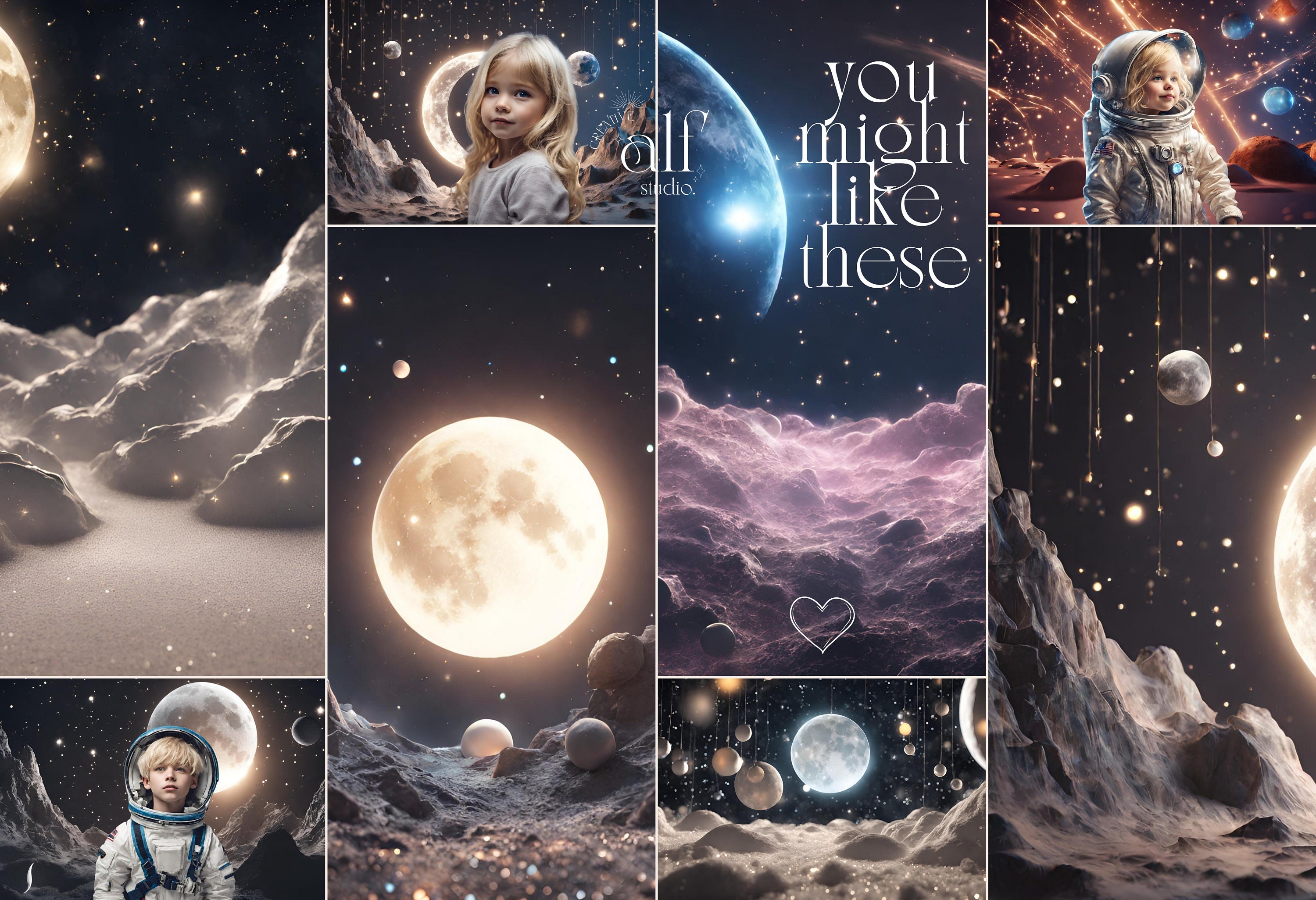 Meteor Shower Studio Props Space Colony Digital Wallpaper Cosmic Travel ...