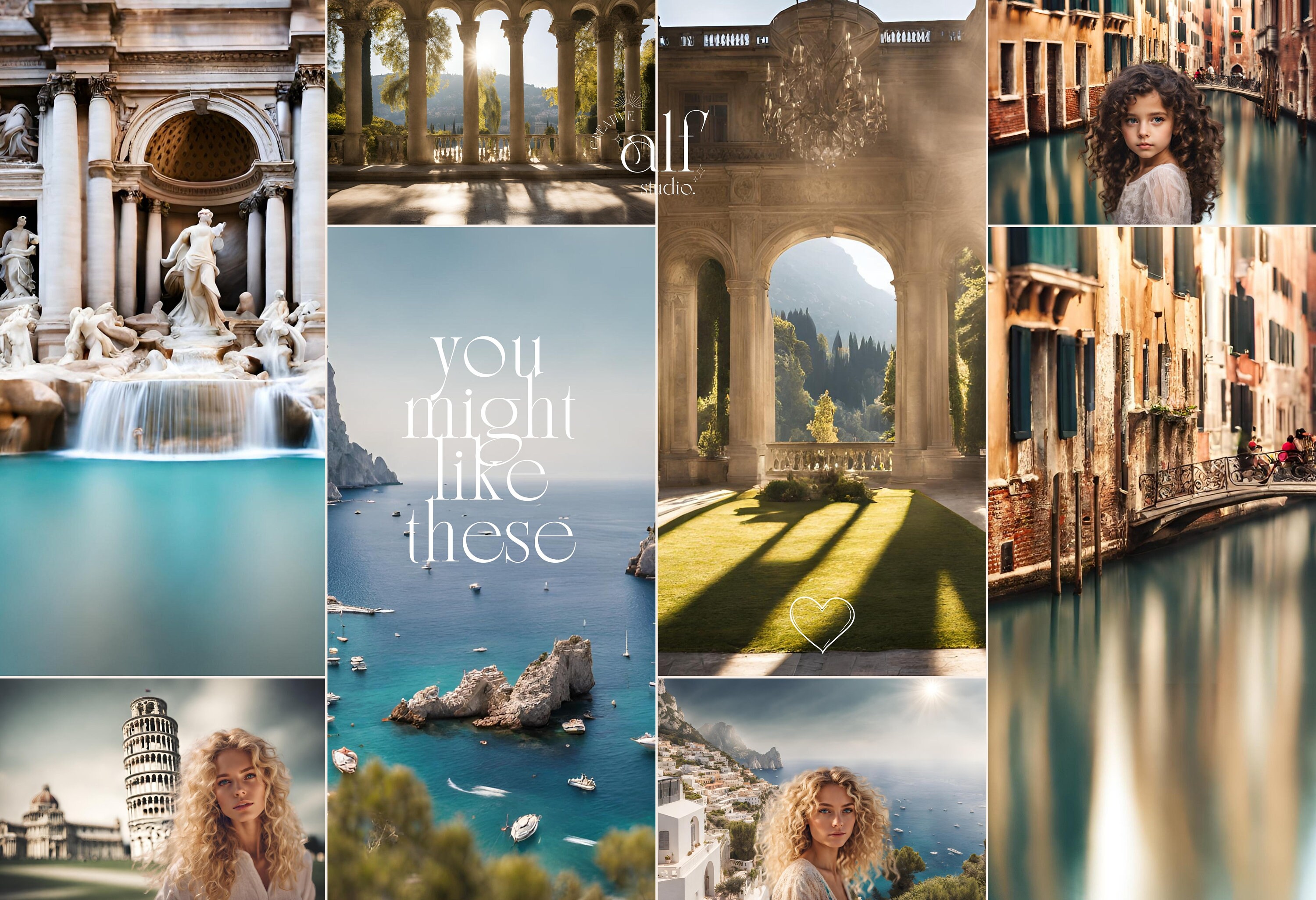 Italian Countryside Digital Wallpaper Villa Deste Sunrise Glow Studio ...