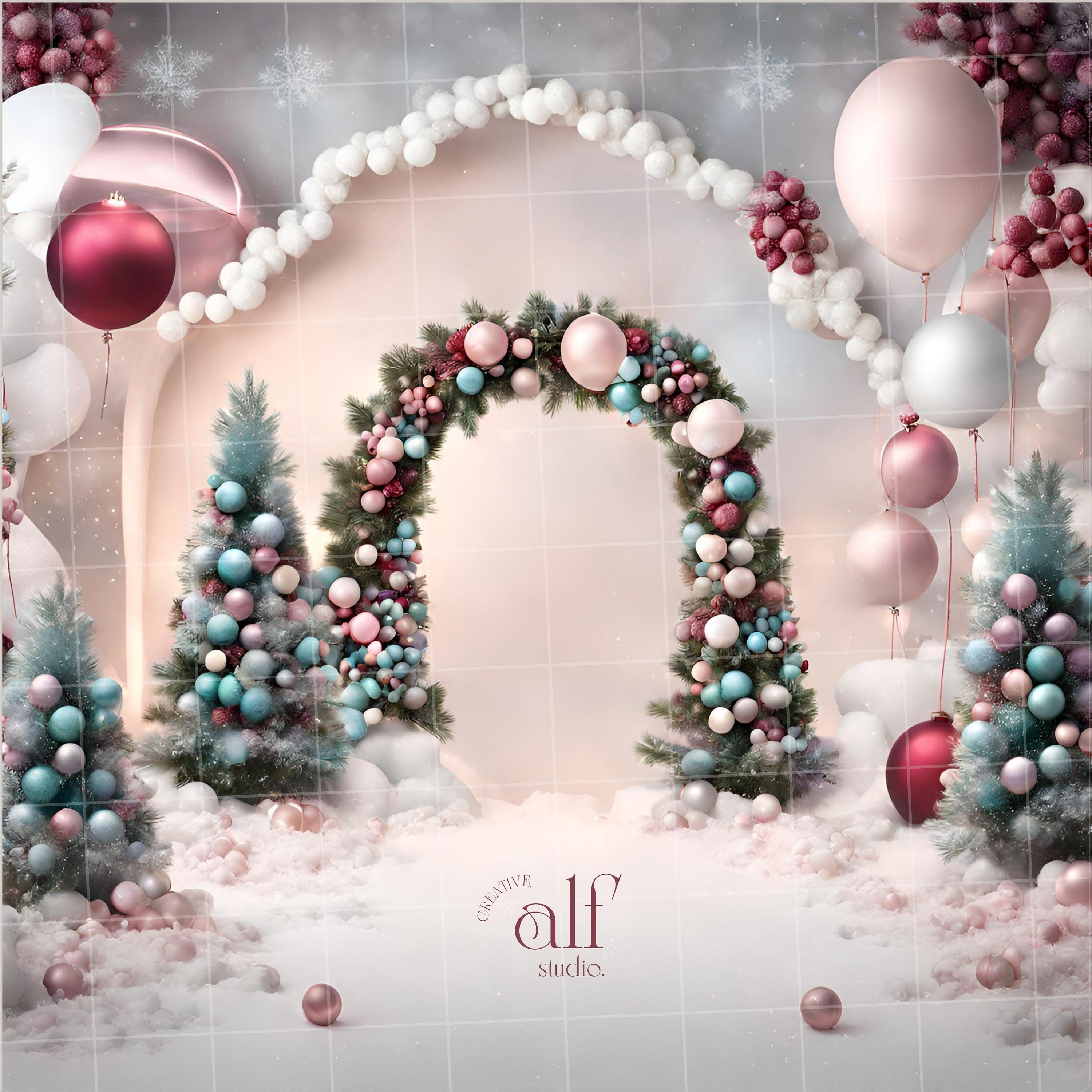 Berry Marries Arch Christmas Love Anniversary Backdrops Balloons ...