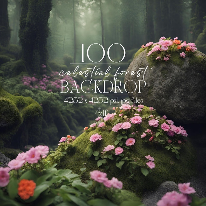 Celestial Forest 100 BACKDROP Fantasy Forest Flower Background ...