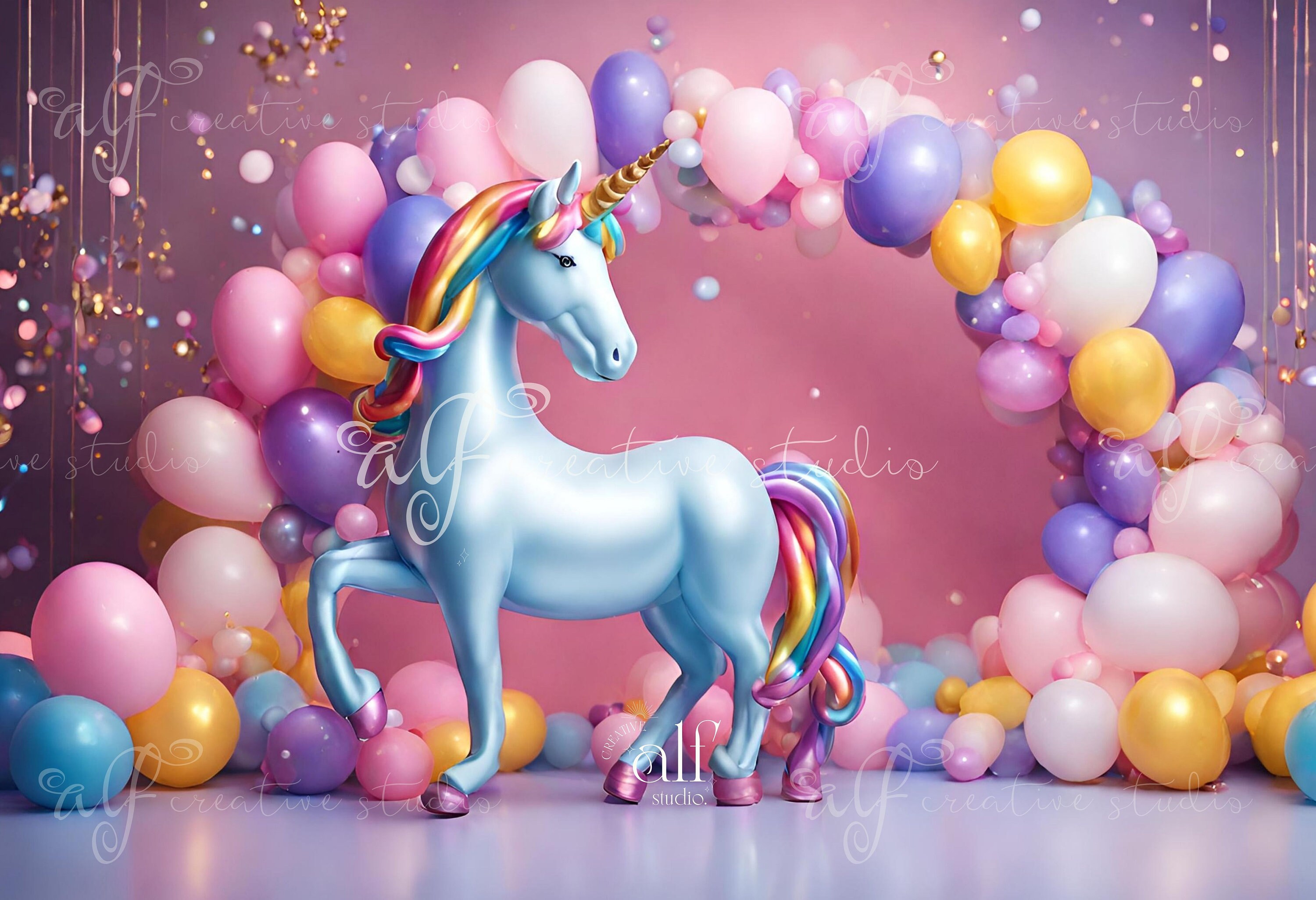 Magical Unicorn Backdrops Birthday Celebration Studio Decor Unicorn ...
