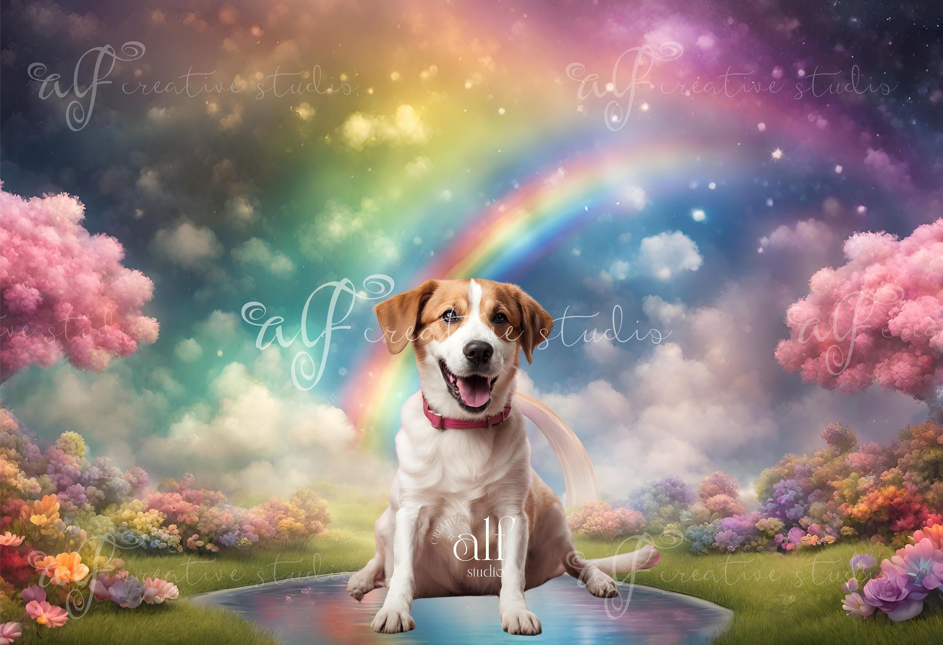 Rainbow Bridge Pets Memorial Backdrop: Custom Pet Loss Gift (digital ...
