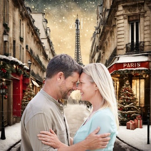 Christmas in Paris Backdrops Xmas Paris Backgrounds Photo Props Studio ...