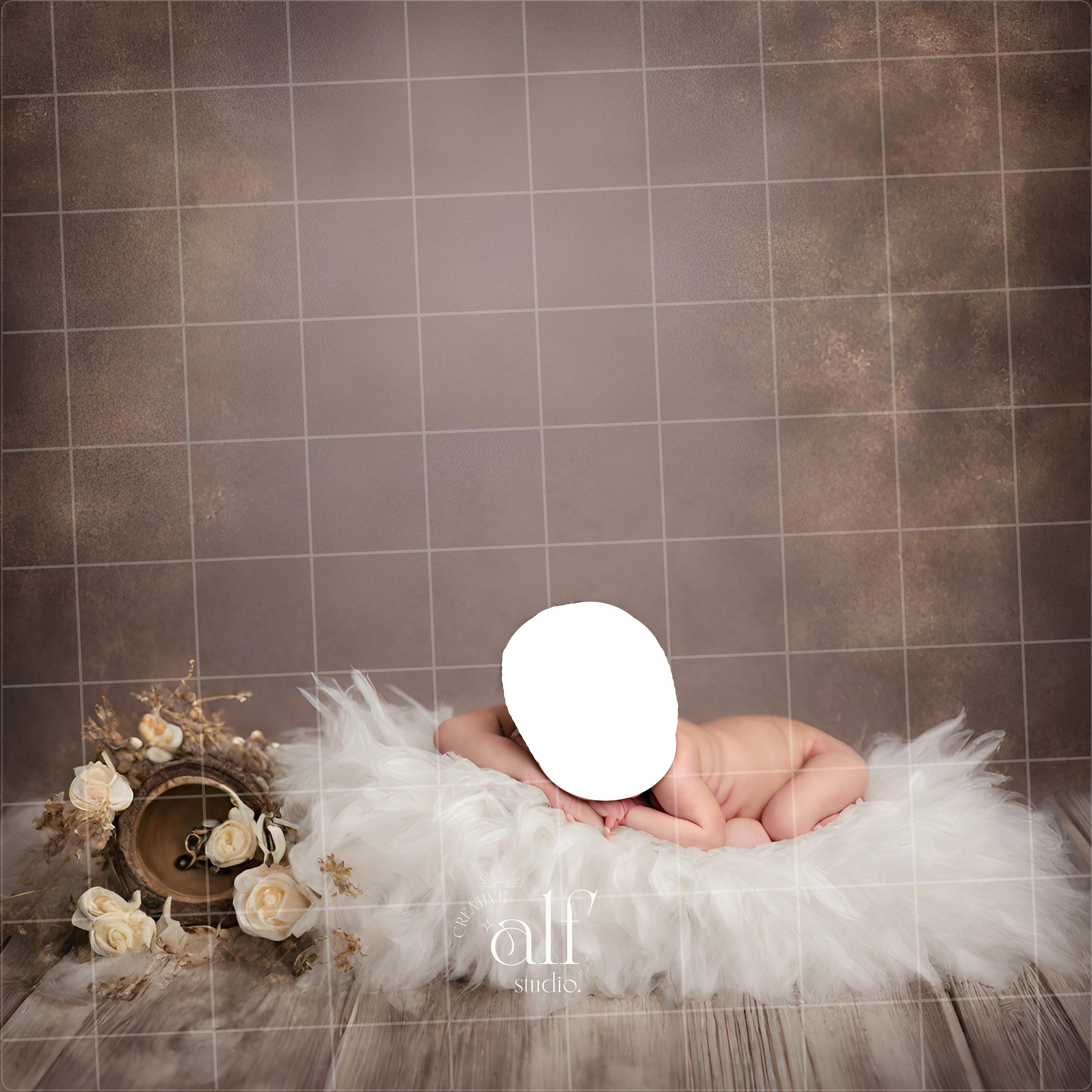 Newborn Backdrop Photography Face Insert Prop Baby Digital Floral ...