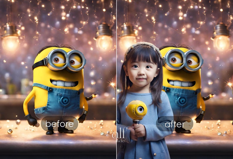 Despicable Me Movie Backdrops Wonderland Village Photo Props Digital ...