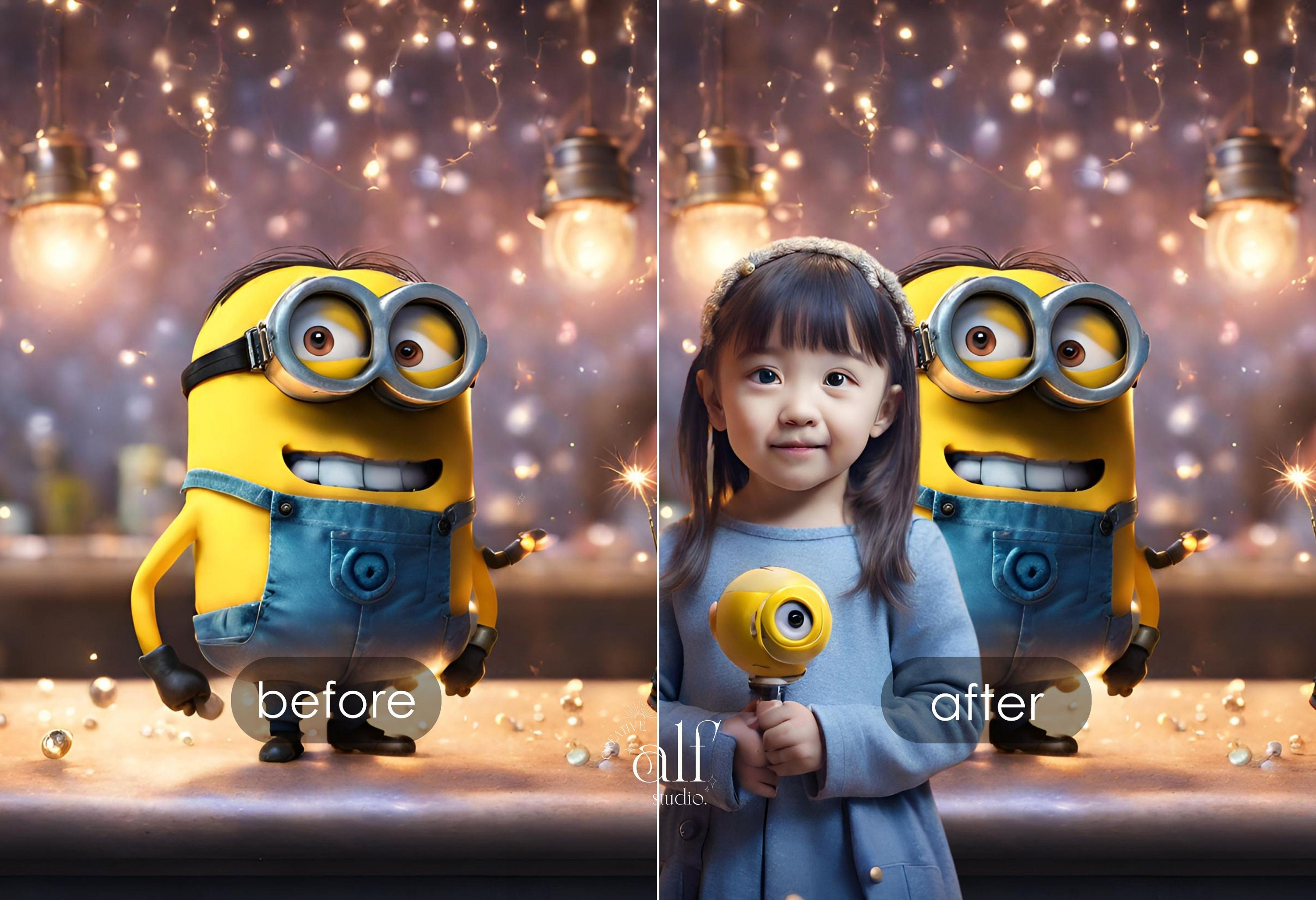 Despicable Me Movie Backdrops Wonderland Village Photo Props Digital ...