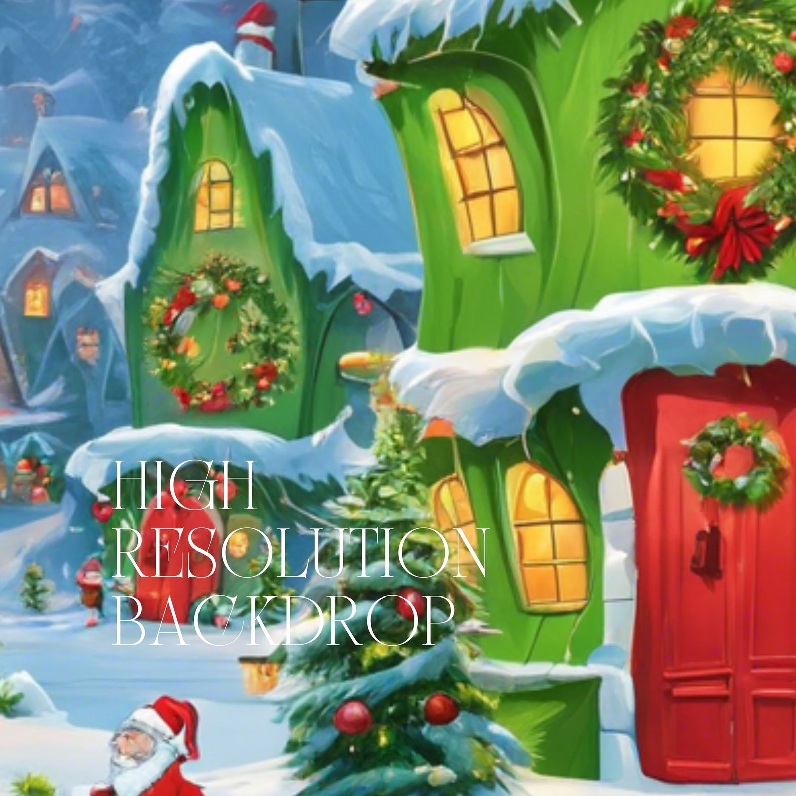 Grinch Whoville Backdrop Whoville Composite Winter Festive Holiday ...
